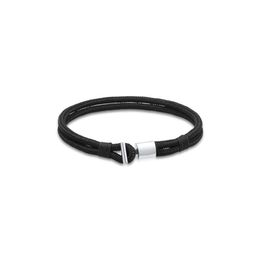 Kuzzoi Herren Armband "Textilband Knoten Haken Basic Cool 925er Silber", 19cm, ohne Stein, Silber 925 (Sterlingsilber), silber, Silber 925