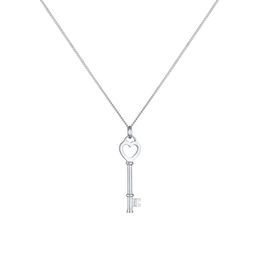 Elli Damen Kette mit Anh&auml;nger "Schl&uuml;ssel Herz Liebesschl&uuml;ssel 925 Silber", 45, ohne Stein, Silber 925 (Sterlingsilber), L: 45, silber, Silber 925