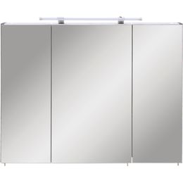 Spiegelschrank Schildmeyer, B:90cm H:71cm T:16cm, grau, FSC-zertifizierter Holzwerkstoff, Badezimmer, Schr&auml;nke, "Dorina, mit h&ouml;henverstellbaren