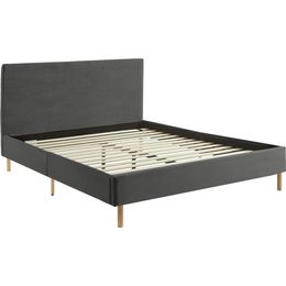 Polsterbett Home Affaire, B:145,5cm H:100cm L:212cmanthrazit, anthrazit, Betten, "Armandine inkl. Lattenrost", Kopfteil mit Cordbezug, erh&auml;ltlich in