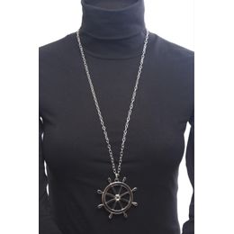 Damen Lange Kette "Emil", silber, Basic, Collezione Alessandro, Metall, Halsketten, Kette mit Steuerrad
