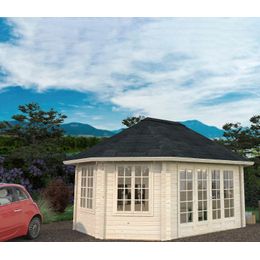 Gartenhaus Palmako, beige, Massivholz, Gartenh&auml;user, "Pavillon Hanna", naturbelassen