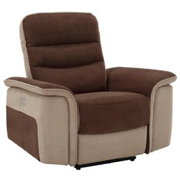 Relaxsessel Home Affaire, braun, Webstoff (96% Polyester, 4% Nylon), Wohnzimmer, Sessel, "Maldini, TV-Sessel", mit elektrischer Relaxfunktion und