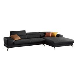 Ecksofa W.Schillig, B:343cm H:70cm T:193cm, grau, Stoff S37 (100% Polyester): Luxus-Microfaser in Lederoptik, Wohnzimmer, Sofas, "piedroo, Designsofa