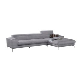 Ecksofa W.Schillig, B:343cm H:70cm T:193cm, grau, Chenille-Flachgewebe R66 (85% Polyester, 15% Nylon), Wohnzimmer, Sofas, "piedroo, Designsofa mit