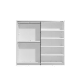 Schwebet&uuml;renschrank Home Affaire, B:220cm H:205cm T:61cm, wei&szlig;, Kunststoff, Metall, Spanplatte, Schr&auml;nke, "Belfort, Kleiderschrank mit Spiegel, Made