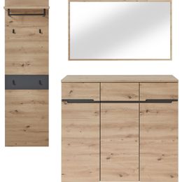 Garderoben-Set Innostyle, B:181cm H:190cm T:38cm, braun, ABS-Kunststoff, Dekorfolie, Hartfaserplatte, MDF, Spanplatte, Flur, Kastenm&ouml;bel-Sets,