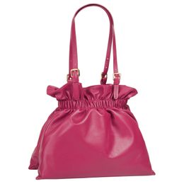 Samantha Look Damen Shopper, pink, Leder, unifarben, Taschen, echt Leder, Made in Italy