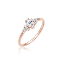 Elli Damen Verlobungsring "Marquise Design 925 Silber, mit Kristallen von Swarovski", 54mm, Silber 925 (Sterlingsilber), 1mm, rosa, Silber 925