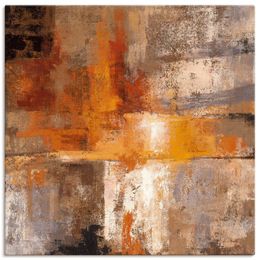 Wandbild Artland, B:40cm H:40cm T:1,8cm, orange, Leinwand, Wohnzimmer, Bilder, "Silber und Bernstein Ernte", als Leinwandbild, Poster in verschied.