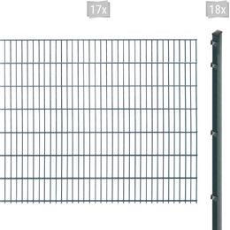 Arvotec Doppelstabmattenzaun "EXCLUSIVE 143 zum Einbetonieren", H/L: 143cm x 34m, Pfosten: 18 Stk., grau, Zaunelemente, Zaunh&ouml;he 143 cm, Zaunl&auml;nge 2