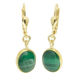 OSTSEE-SCHMUCK Damen Paar Ohrh&auml;nger "- Classic 10x8 mm - Gold 333/000 - Malachit", Gelbgold 333, gold, Gelbgold 333, Ohrringe