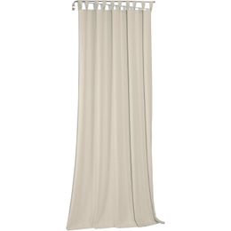 Vorhang WIRTH, B:142cm H:275cm, beige, Jacquard, Baumwolle, Polyester, Wohnzimmer, Gardinen, "Sunday", nach Ma&szlig;