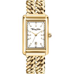 Thomas Sabo Damen Quarzuhr "ELEGANCE", gold, Armbanduhren, Armbanduhr, Damenuhr, Edelstahlarmband, analog, Tag, Zirkonia (synth.)
