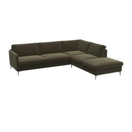 Ecksofa FLEXLUX, B:266cm H:85cm T:225cm, gr&uuml;n, 100% Polyester, Wohnzimmer, Sofas, "Fiore, L-Form, bequem und komfortabel durch hochwertigem