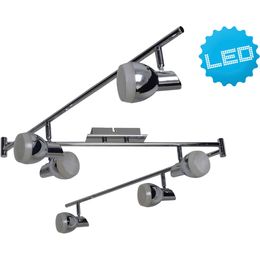 Näve NÄVE LED Deckenleuchte "Chromey", 6, H: 13cm, 1 Stk., grau, Wohnzimmer, Leuchten, 3 bewegliche Gelenkarme mit je 2 Spots, chromfarben, Licht warmweiß