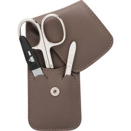 ERBE® ERBE Kinder Maniküre-Etui "Siena", 3 Stk., grau, Nageletuis, Taschen-Lederetui