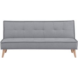Schlafsofa Inosign, B:181cm H:84cm T:84cm, grau, 100% Polyester, Wohnzimmer, Sofas, "MENDOTA, 181 cm, 3-Sitzer mit Schlaffunktion", verstellbarer