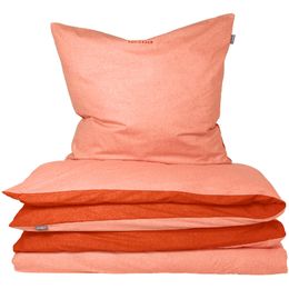 Wendebettw&auml;sche Schiesser, orange, Renforc&eacute;, Obermaterial: 100% Baumwolle, Bettw&auml;sche, "Doubleface aus weicher Baumwolle mit edlem Melangeeffekt", ab