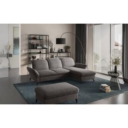 Sit & More Ecksofa SIT & MORE, B:267cm H:88cm T:200cm, grau, 90% Polyester, 10% Polyamid, Wohnzimmer, Sofas, "Leandro L-Form", Wahlweise mit Bett-, Kopfteil -