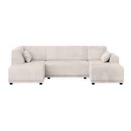 Wohnlandschaft Home Affaire, B:296cm H:80cm T:162cm, beige, 100% Polyester, Sofas, "TAMMO", U-Form