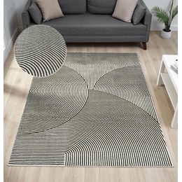 Teppich OTTO HOME, B:240cm H:11mm L:320cm, grün, Kunstfaser, Wohnzimmer, Teppiche, "Bentori, Hoch-Tief-Struktur, Scandi", Modernes Design mit