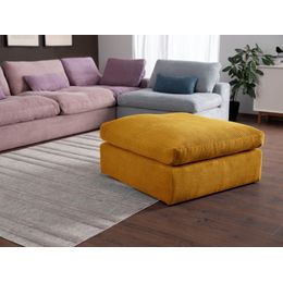 Hocker Alina, B:98cm H:46cm T:98cm, gelb, Cord GCT (92% Polyester, 8% Nylon), Wohnzimmer, Hocker, "Sandy", 98 cm breit und 98 cm tief