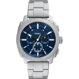 Fossil Herren Chronograph "MACHINE", blau, Armbanduhren, Quarzuhr, Armbanduhr, Herrenuhr, Edelstahlarmband, analog