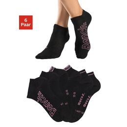 Bench. Damen Sneakersocken, Gr. 35, schwarz, Baumwollmischung, unifarben, Socken, mit unterschiedlichen Designs
