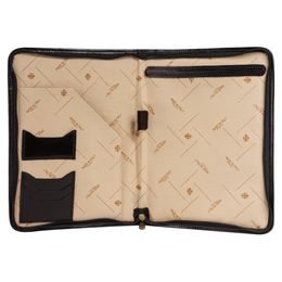 Pike PIK&Eacute; Damen Dokumententasche, schwarz, Leder, beschichtet, gl&auml;nzend, Taschen, echt Leder, Made in Italy