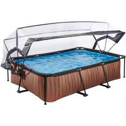 Framepool EXIT, B:200cm H:65cm L:300cm, braun, Schwimmbecken, BxLxH: 200x300x65 cm, mit Kartuschenfilter und Abdeckung