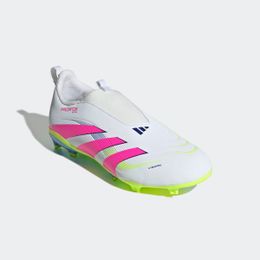 Mädchen Fußballschuh "PREDATOR LEAGUE LACELESS KIDS FG", adidas Performance, Gr. 30, weiß, Synthetik, Schuhe, für Rasenplätze