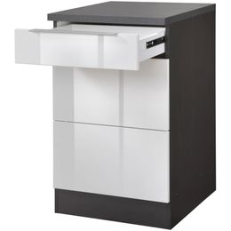 Unterschrank KOCHSTATION, B:50cm H:85cm T:60cm, wei&szlig;, Holzwerkstoff, MDF, K&uuml;che, Schr&auml;nke, "KS-Brindisi", 50 cm breit