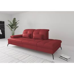 Sit & More Recamiere SIT & MORE, B:231cm H:90cm T:122cm, rot, Sofas, "Amica, inkl. Sitztiefenverstellung und Armteilverstellung", wahlweise mit