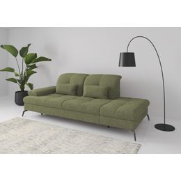Sit & More Recamiere SIT & MORE, B:231cm H:90cm T:122cm, grün, 100% Polyester, Sofas, "Amica, inkl. Sitztiefenverstellung und Armteilverstellung", wahlweise mit