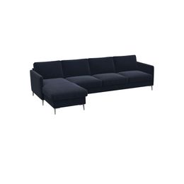 Ecksofa FLEXLUX, B:280cm H:85cm T:159cm, blau, 100% Polyester, Wohnzimmer, Sofas, "Fiore, super Sitzkomfort durch Kaltschaum im Sitz, L-Form",