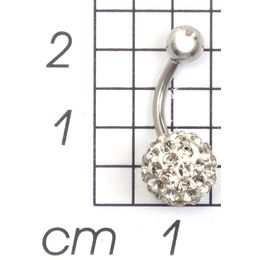 Firetti Damen Bauchnabelpiercing "Schmuck Geschenk Piercing K&ouml;rperschmuck Kugel", silber, Edelstahl, Piercings, mit Glasstein