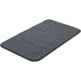 Badematte LINEA DUE, H:18mm, grau, Polyester, Badematten, "Feeling"