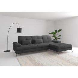 Sit & More Ecksofa SIT & MORE, B:279cm H:90cm T:185cm, grau, 95% Polyester, 5% Polyamid, Wohnzimmer, Sofas, "Amica, L-Form, inkl. Sitztiefenverstellung &
