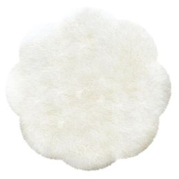 Fellteppich Heitmann Felle, H:60mm &Oslash;:140cm, beige, Lammfell, Teppiche, "Bl&uuml;te - Lammfell farbig, Premium Qualit&auml;t", echtes Austral. Lammfell, &Oslash; 140