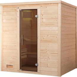 Weka Sauna "Bergen", Bio-Ofen, externe Steuerung, 7,5 kW, beige, Saunen, 7,5 kW Bio-Ofen mit digitaler Steuerung