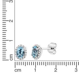 Diamonds by Ellen K. Damen Paar Ohrstecker "Wei&szlig;gold 585 mit echtem Aquamarin und 36 Diamanten zus. 0,14ct.", one-size, 0,14 P1 = bei 10-facher Vergr&ouml;&szlig;erung erkennbare