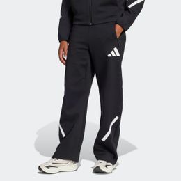 Damen Sporthose "W Z.N.E. BAR PT", schwarz-weiß, Gr. M, adidas Sportswear, Obermaterial: 57% Polyester, 43% Baumwolle, Hosen