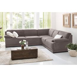 Ecksofa Home Affaire, B:259cm H:80cm T:289cm, grau, Chenille (100% Polyester);Microfaser-PRIMABELLE (100% Polyester);dicke Luxus-Microfaser in