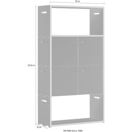 Mehrzweckregal Tojo, B:76cm H:143,9cm T:32cm, grau, MDF, Regale, "hochstapler 2x2-Set", in zwei Farben, Breite/H&ouml;he: 76/143,9 cm