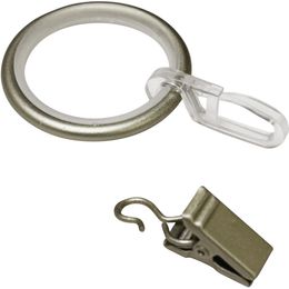 Gardinenring Gardinia, B:1,9cm &Oslash;:1,9cm, beige, Metall, Gardinenbefestigungen, "Kira mit Gleiteinlage", Serie Gardinenstange Kira