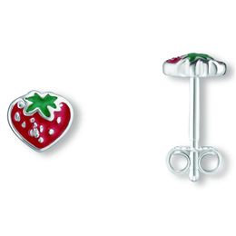 ONE ELEMENT Damen Paar Ohrh&auml;nger "Erdbeere Ohrringe Ohrstecker aus 925 Silber", Kinder, Silber 925 (Sterlingsilber), silber, Silber 925