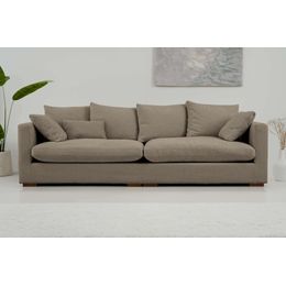 Big-Sofa Home Affaire, B:266cm H:80cm T:113cm, braun, 100% PES, Sofas, "Coray", extra weich und kuschelig, F&uuml;llung mit Federn und Daunen