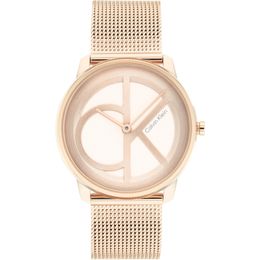 Calvin Klein Damen Quarzuhr "CK ICONIC 35 mm", rosa, Armbanduhren, Armbanduhr, Damenuhr, Mineralglas, Edelstahlarmband