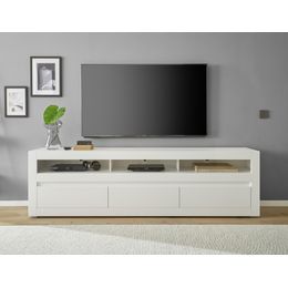 Lowboard Inosign, B:217cm H:63cm T:42cm, weiß, Holzwerkstoff, Wohnzimmer, Sideboards, "Chester, moderner TV-Unterschrank, Kommode mit Stauraum, Weiß